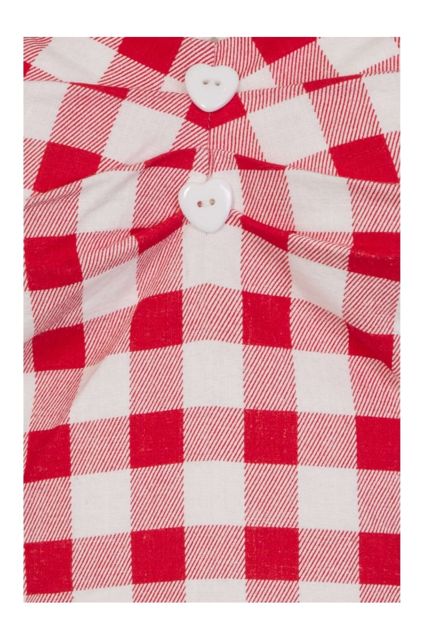 Haut vintage gros vichy rouge-Dolores top