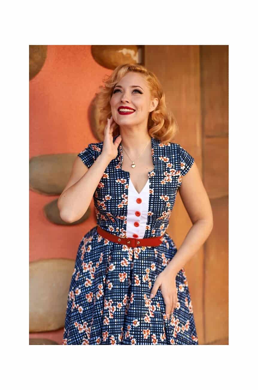 Robe vintage florale-Robe swing 1950