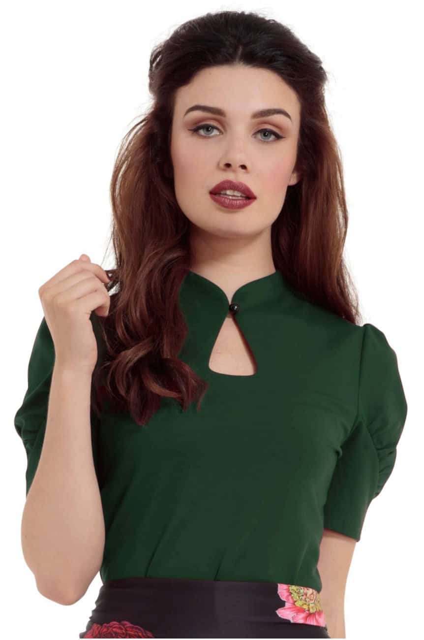 Haut rétro vert pin-up