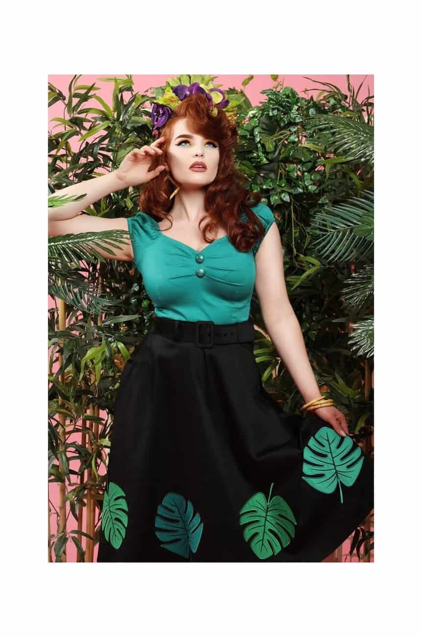 Haut années 50 vert-Top vintage vert dolores