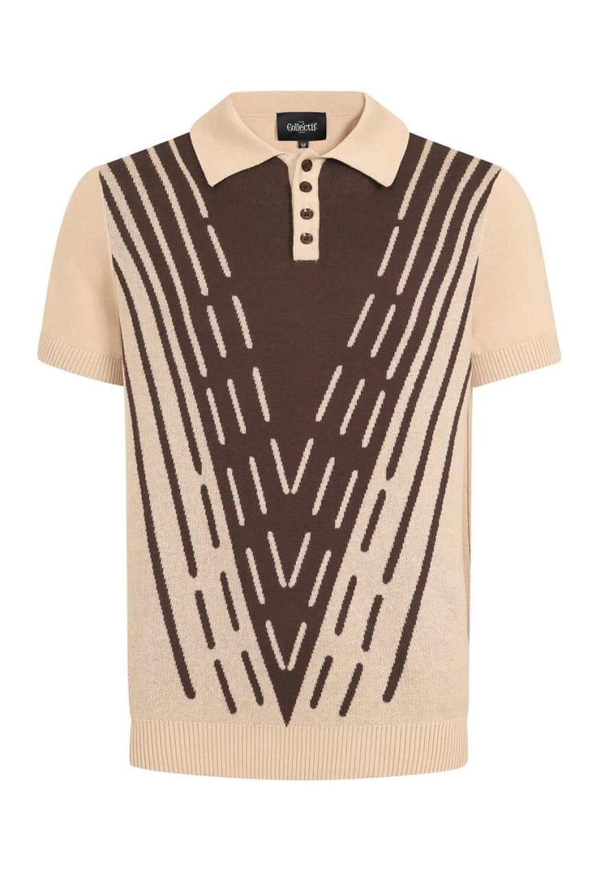 Polo homme rétro marron