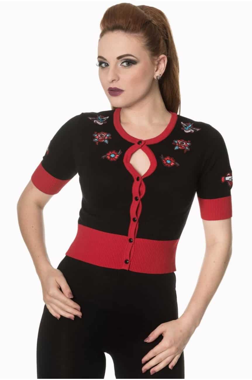 Cardigan rock'n roll manches courtes