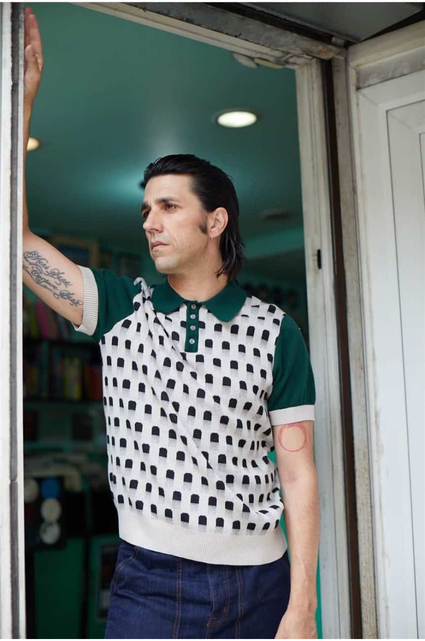 Polo homme ecru et vert