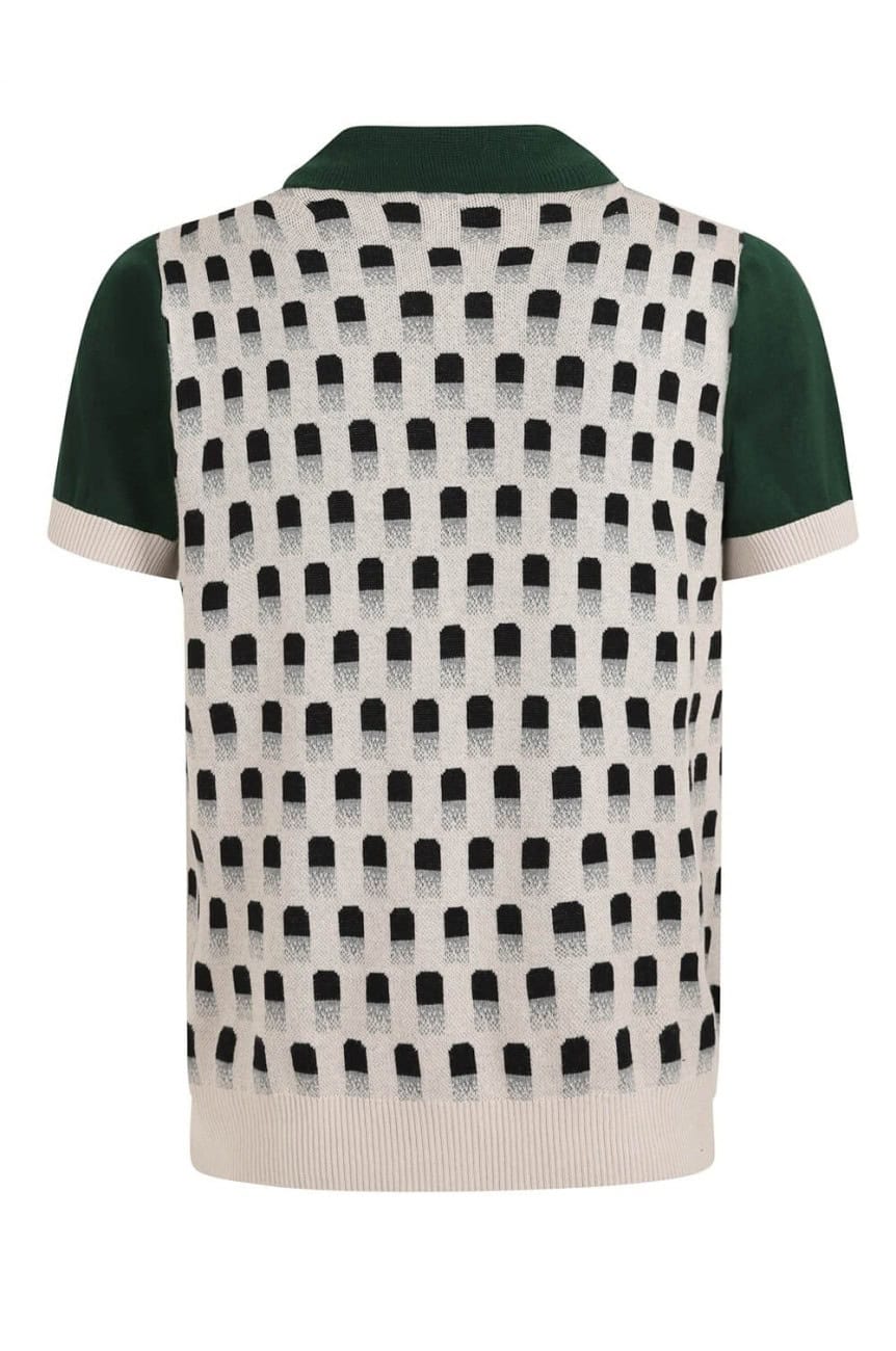 Polo homme ecru et vert