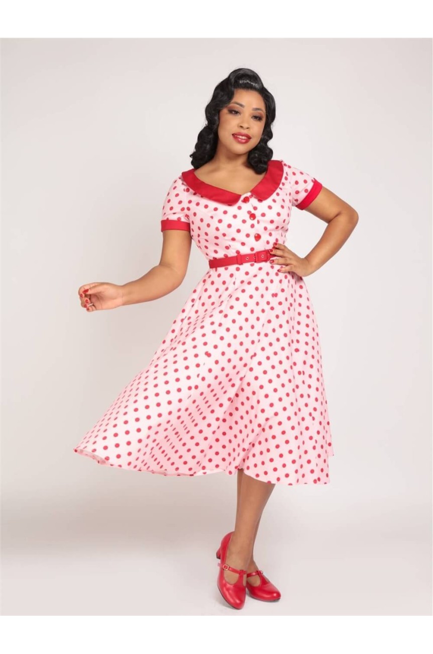 Robe rose a pois