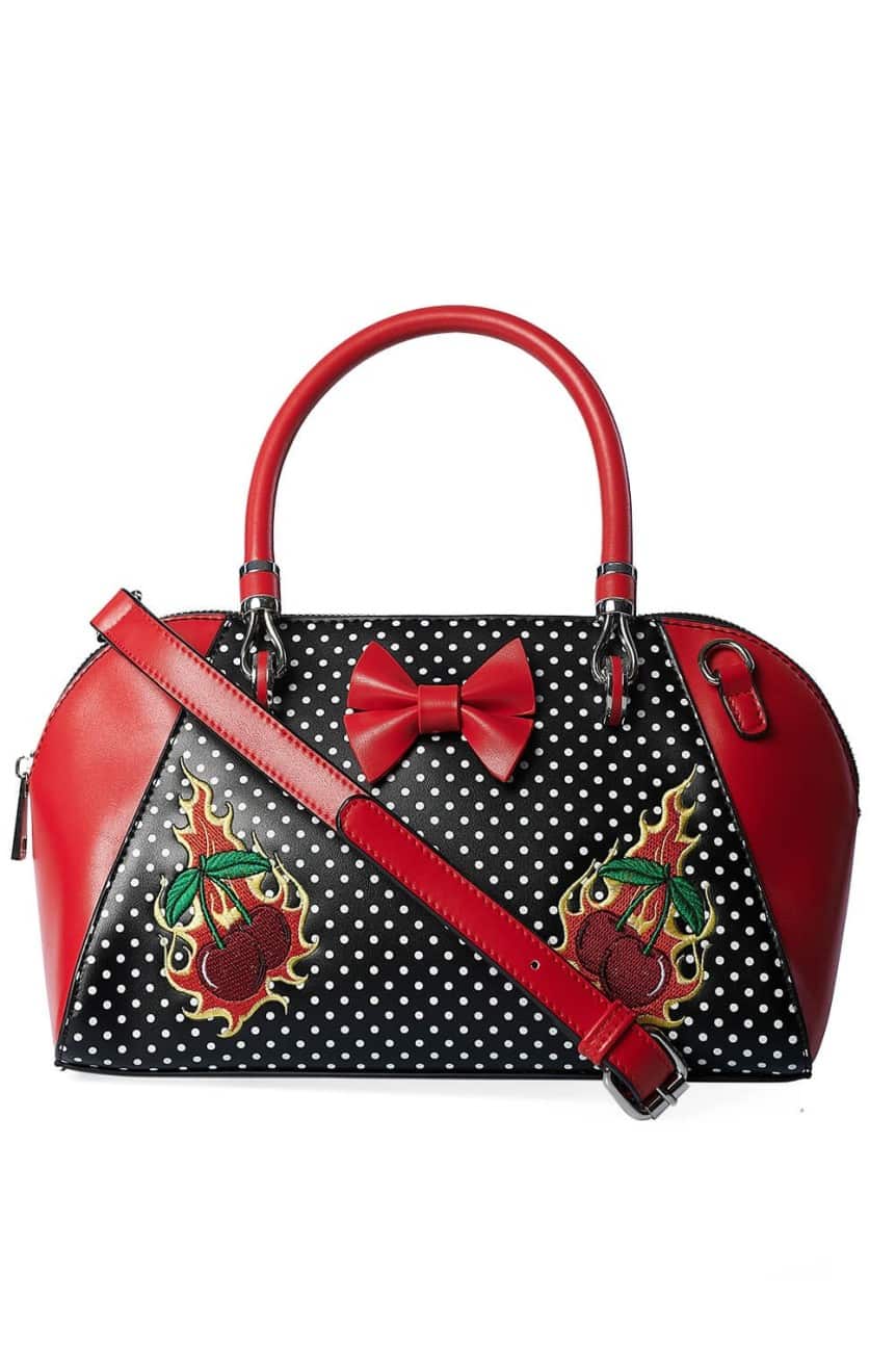 Sac vintage cerise et pois