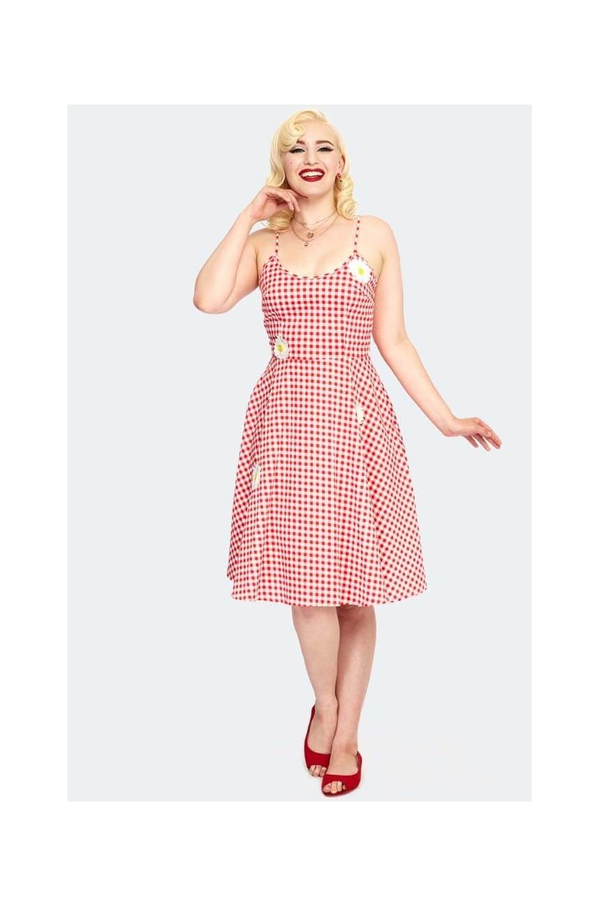 Robe vichy rouge Brigitte Bardot