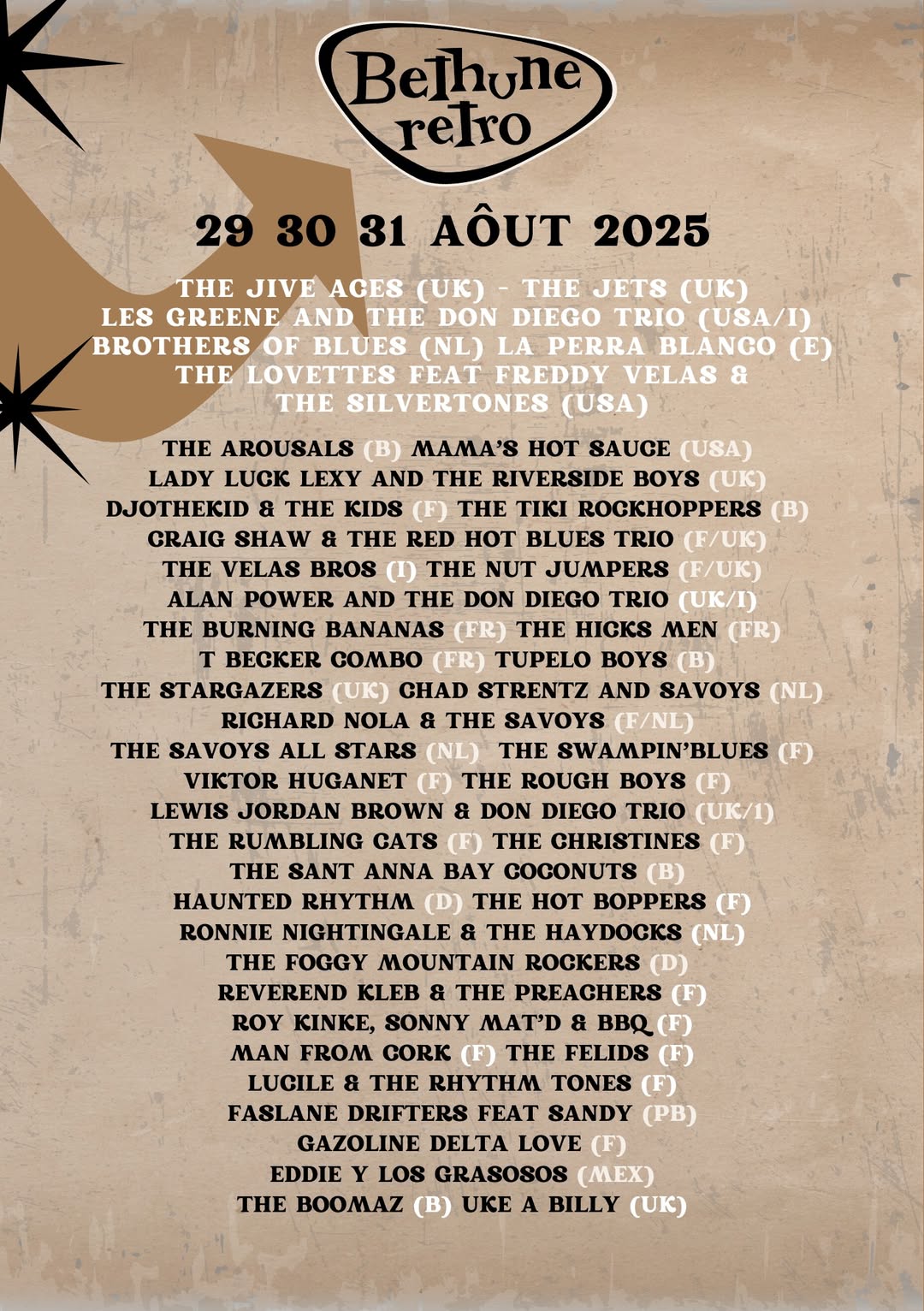 Béthune rétro 2025 Programme du festival rockabilly